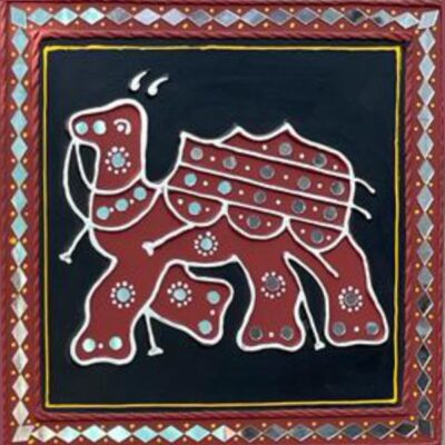 Traditional Lippan Art Elephant – Traditional Mural Craft of Kutch, Gujarat