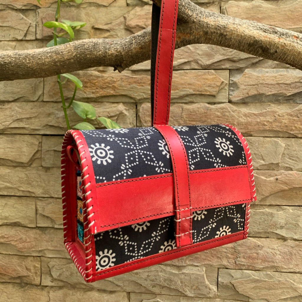 Classic Handcrafted Red Leather sling bags - Rtefacts
